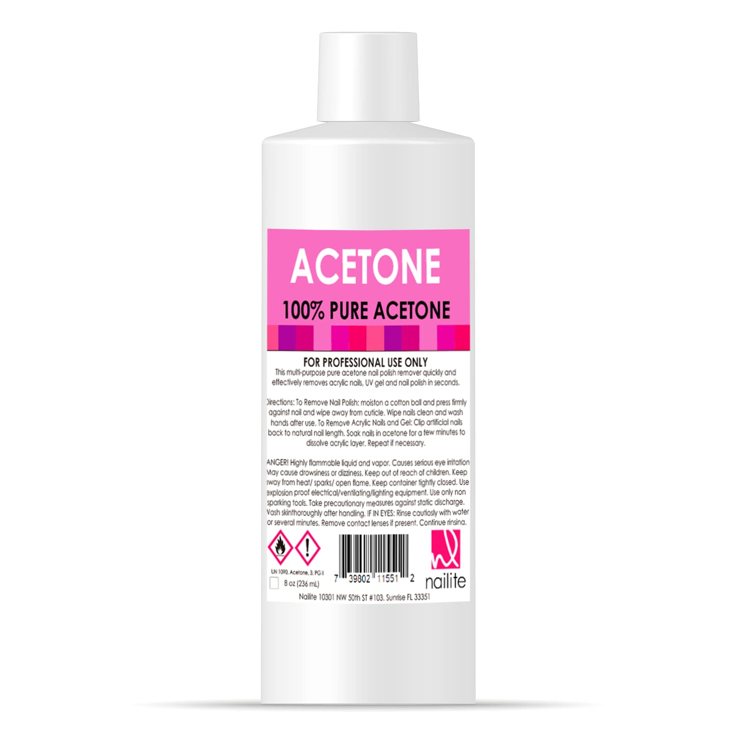 Amazon.com : Nailite Nail Polish Remover – 100% Pure Acetone, Quick ...