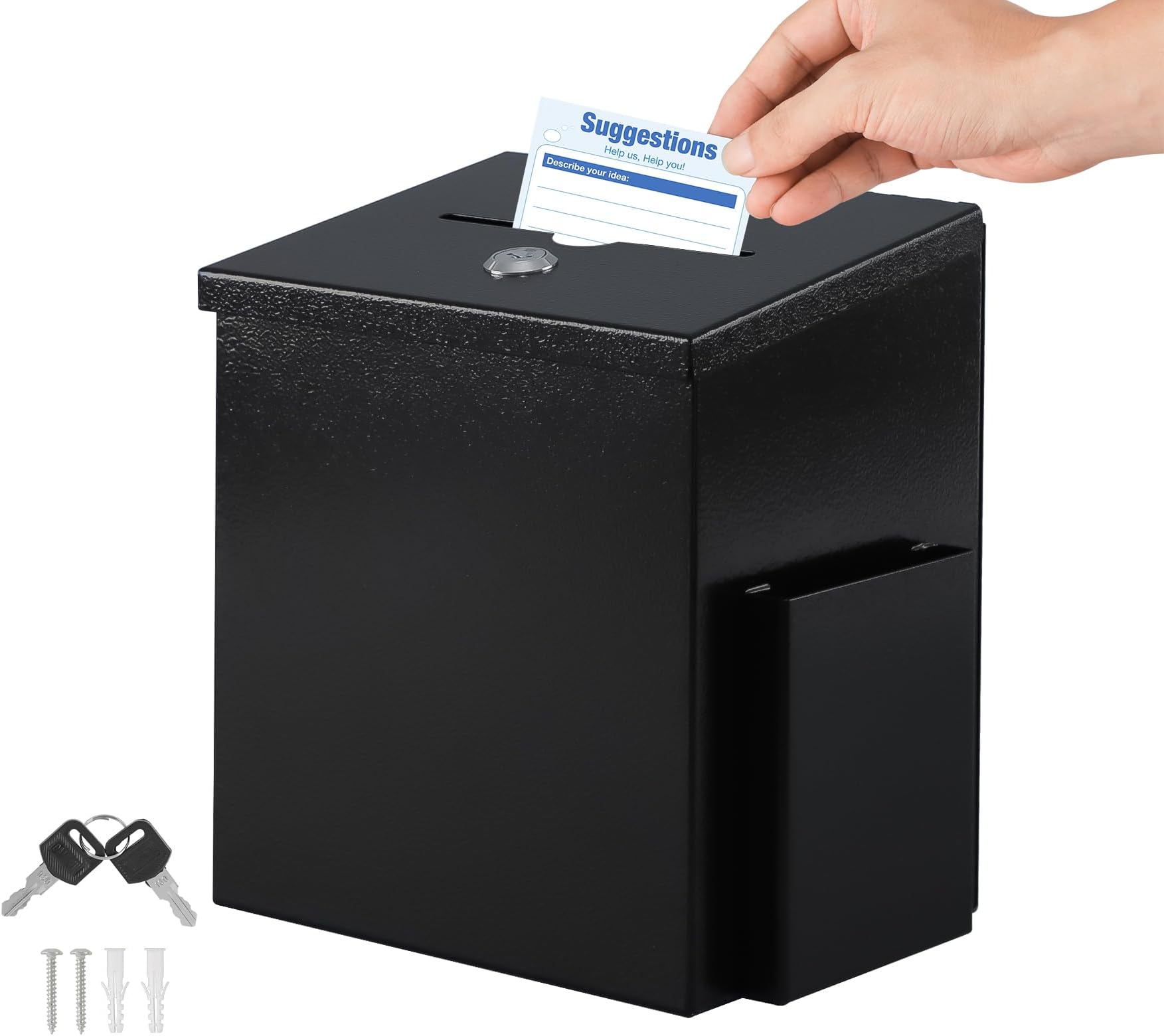 Amazon.com: Hicarer 4 Pieces Metal Suggestion Box with Lock Wall ...