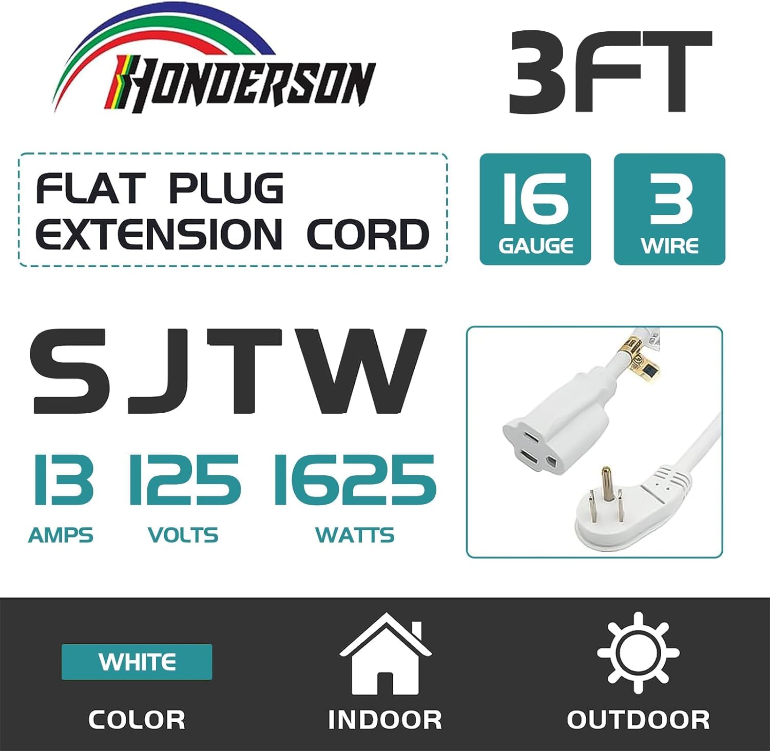 Snapklik.com : Flat Plug Indoor Extension Cord, UL Certified, 16 Gauge ...