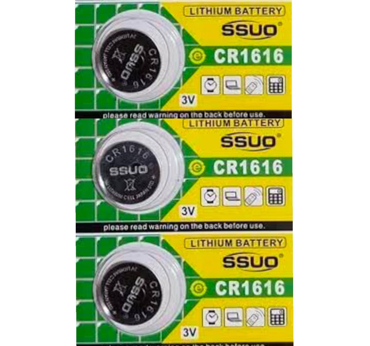 MICROUSB Compatible with SSUO CR 1616 Lithium Coin 3 Button Cell ...