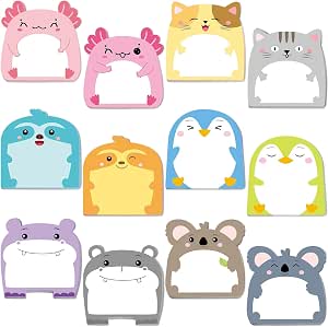 Amazon.com : Fancy Land 24 Pads Cute Sticky Notes Animal Sticky Notes ...