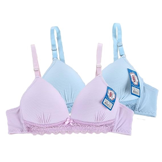 Buy Wofee Young Girls Cotton Lace Full Cup Breathable Training Bras ...