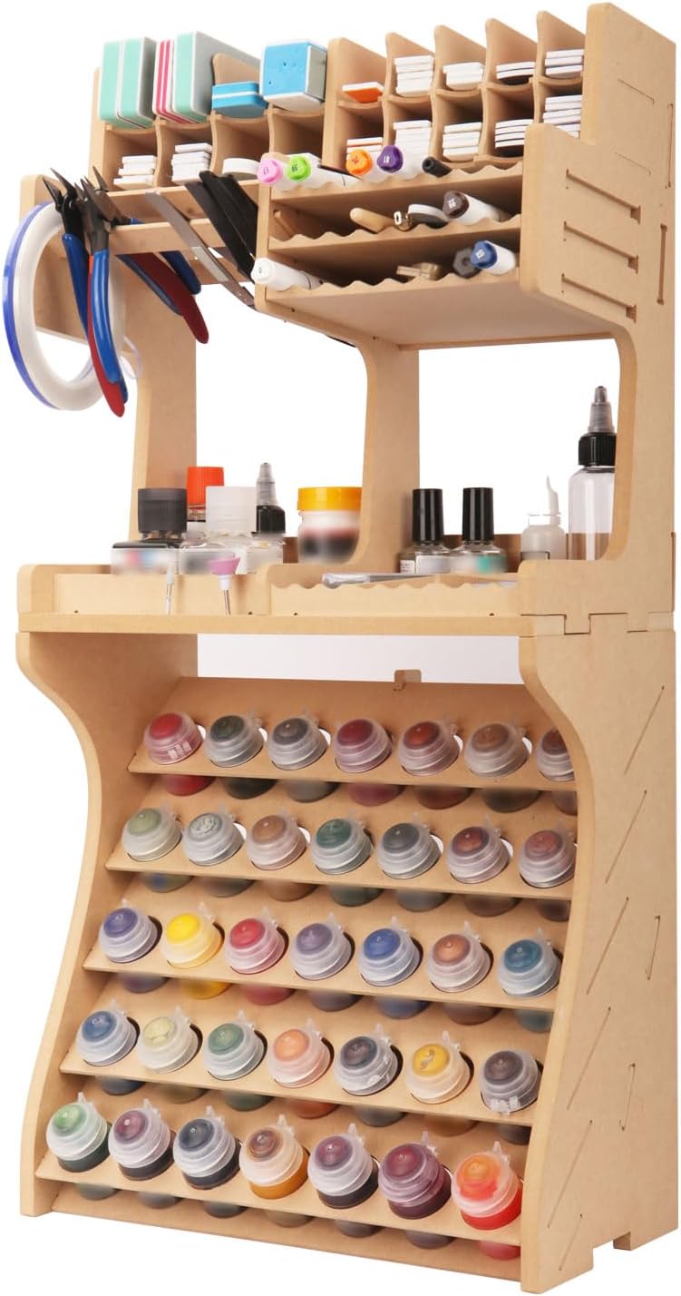 Amazon.com: Bucasso Plastic Model Paint Rack Model Tool Organizer MDF ...