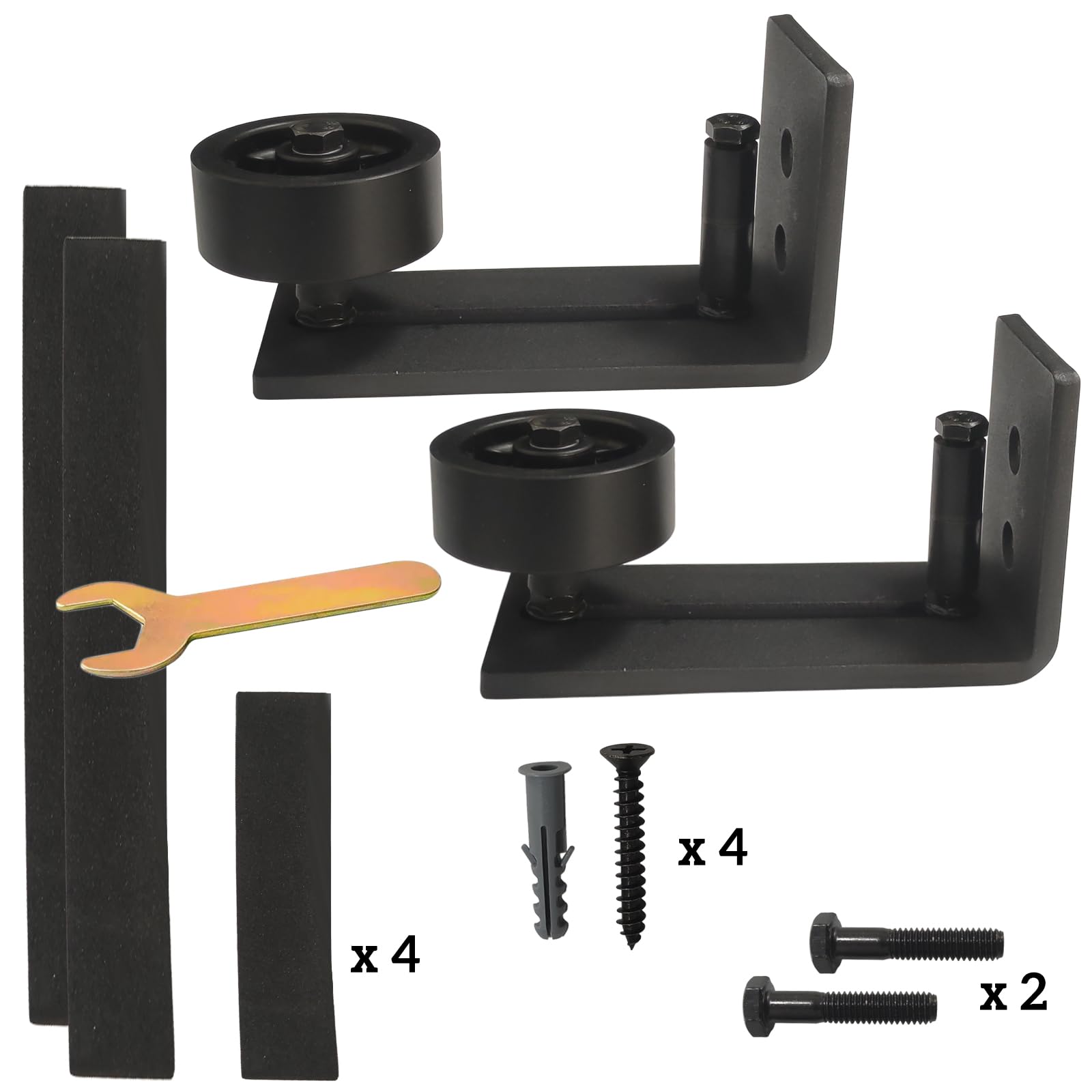 Amazon.com: Barn Door Bottom Roller Guide 2 Pack - Adjustable and Wall ...