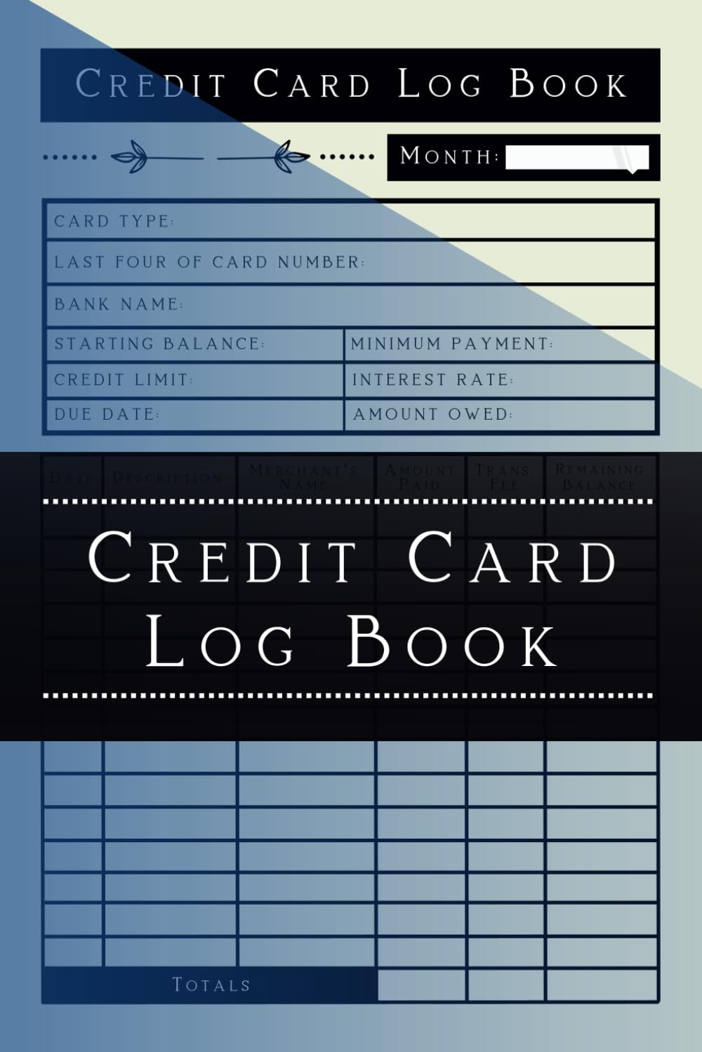 Credit Card Log book: Your Credit Card Tracker for Transparent Expense ...