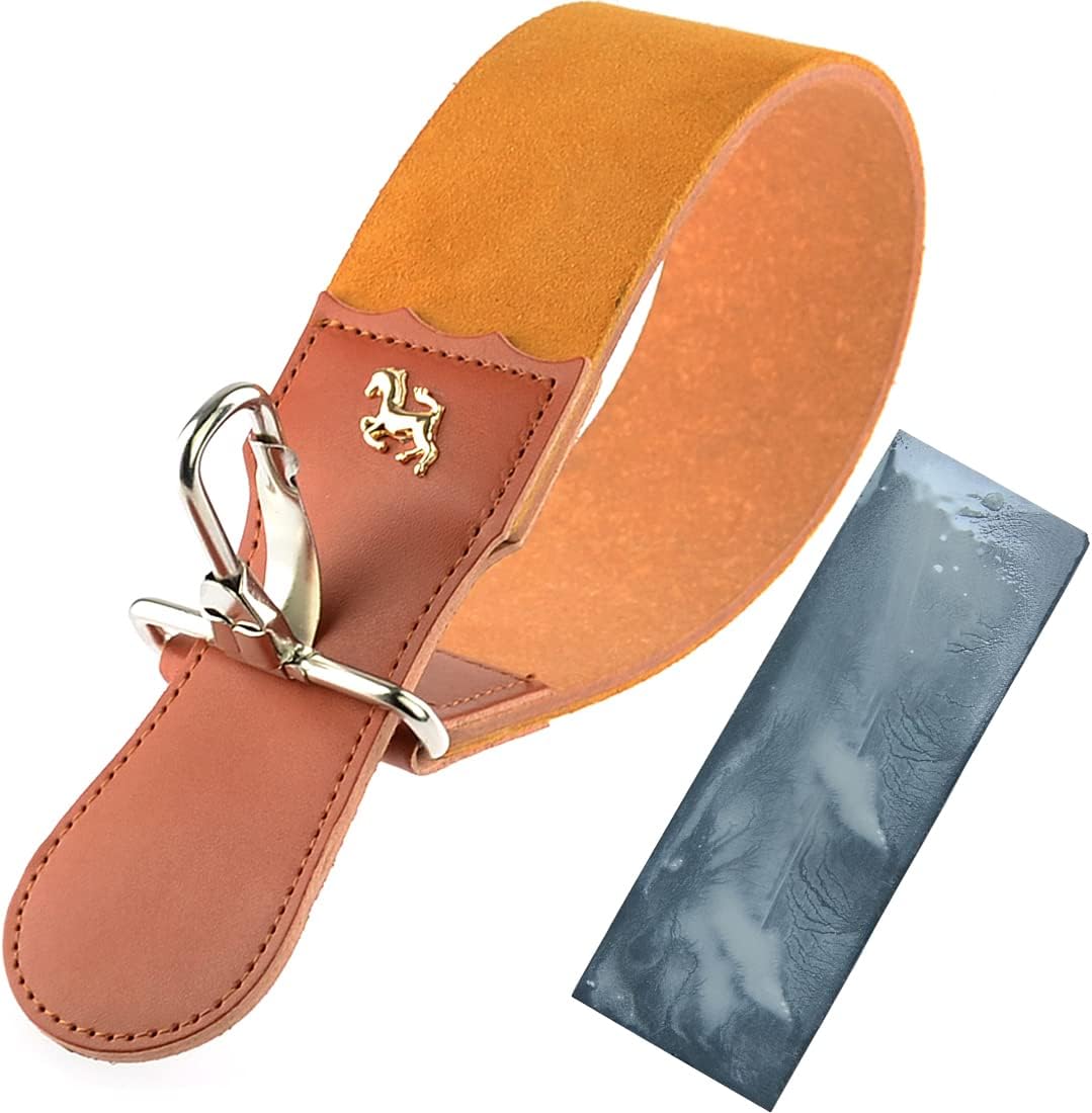 Amazon.com : Straight Razor Strop Leather Sharpening Strap Barber ...