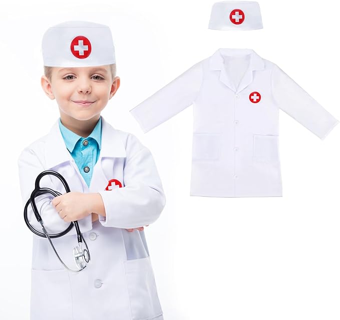 Goerpn Doctor Costume for Kids,Lab Coat Children's Doctors Costume ...