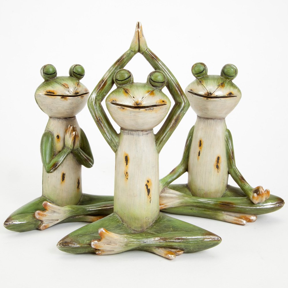 Amazon.com: Bits and Pieces - Set of Three (3) Delightful Frog Statues ...