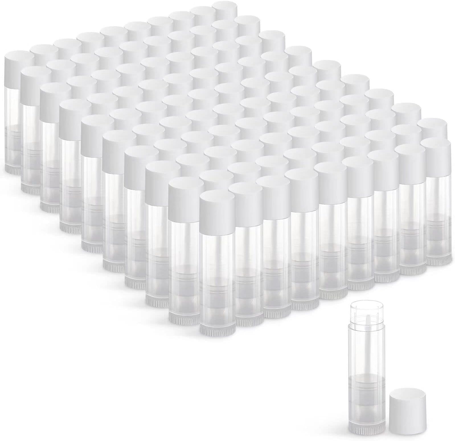 Amazon.com : 50 Clear Lip Balm Containers Round Tubes, BPA Free, Made ...