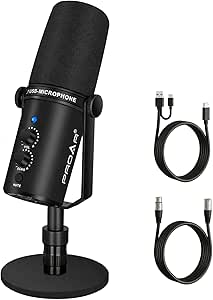 Amazon.com: PROAR XLR/USB Dynamic Microphone,PC Computer Microphone for ...