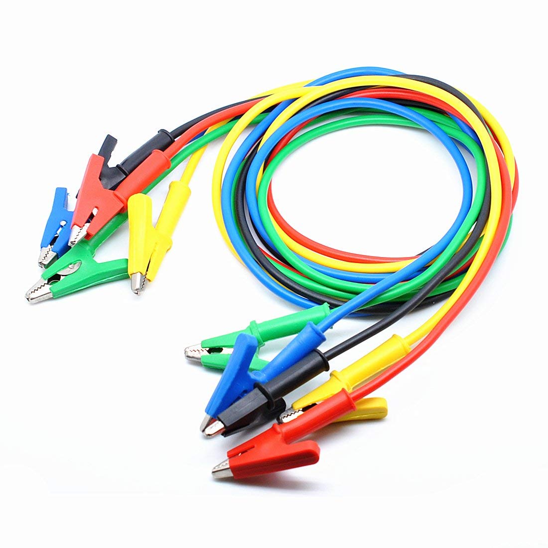 Oiyagai 5 Colors 4MM Dual Ended Alligator Clips Test Leads Length 1M ...