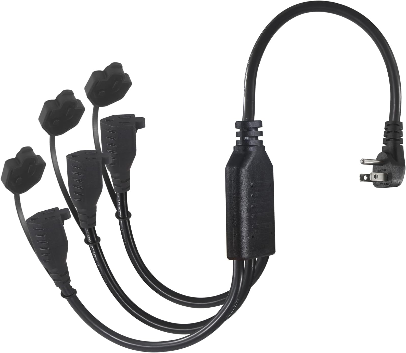 18 Inch 1 to 3 Way Power Splitter Extension Cord 1.5FT 3 Outlet Power ...