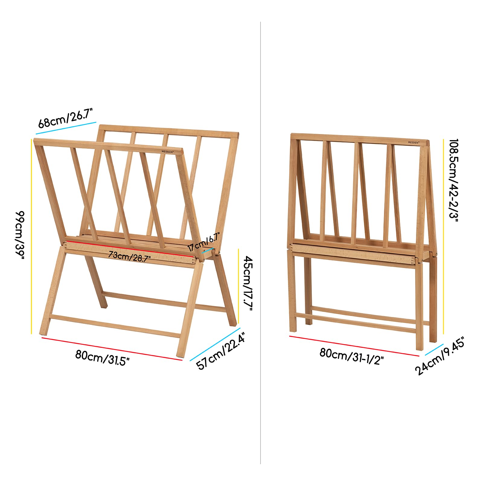 Snapklik.com : Folding Large Print Rack - Wooden Art Storage Rack ...
