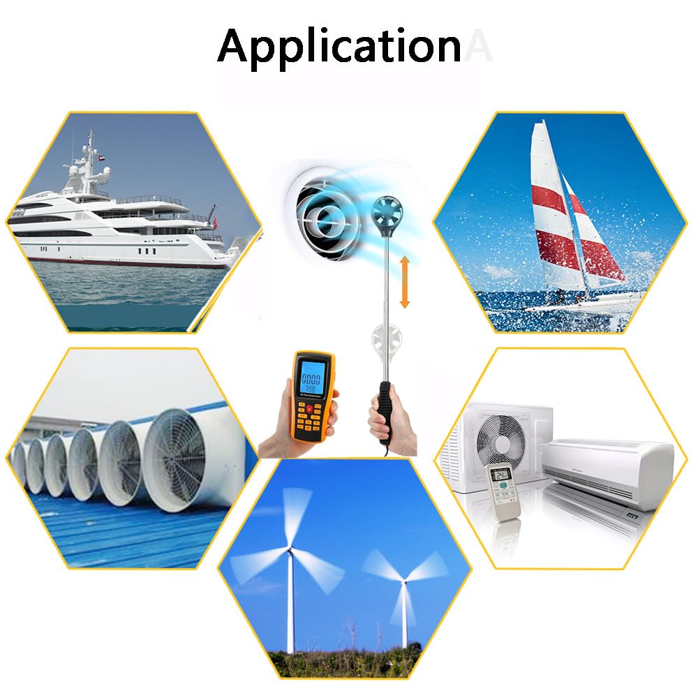 Snapklik.com : Digital Anemometer Vane Anemometer Handheld Wind Speed ...