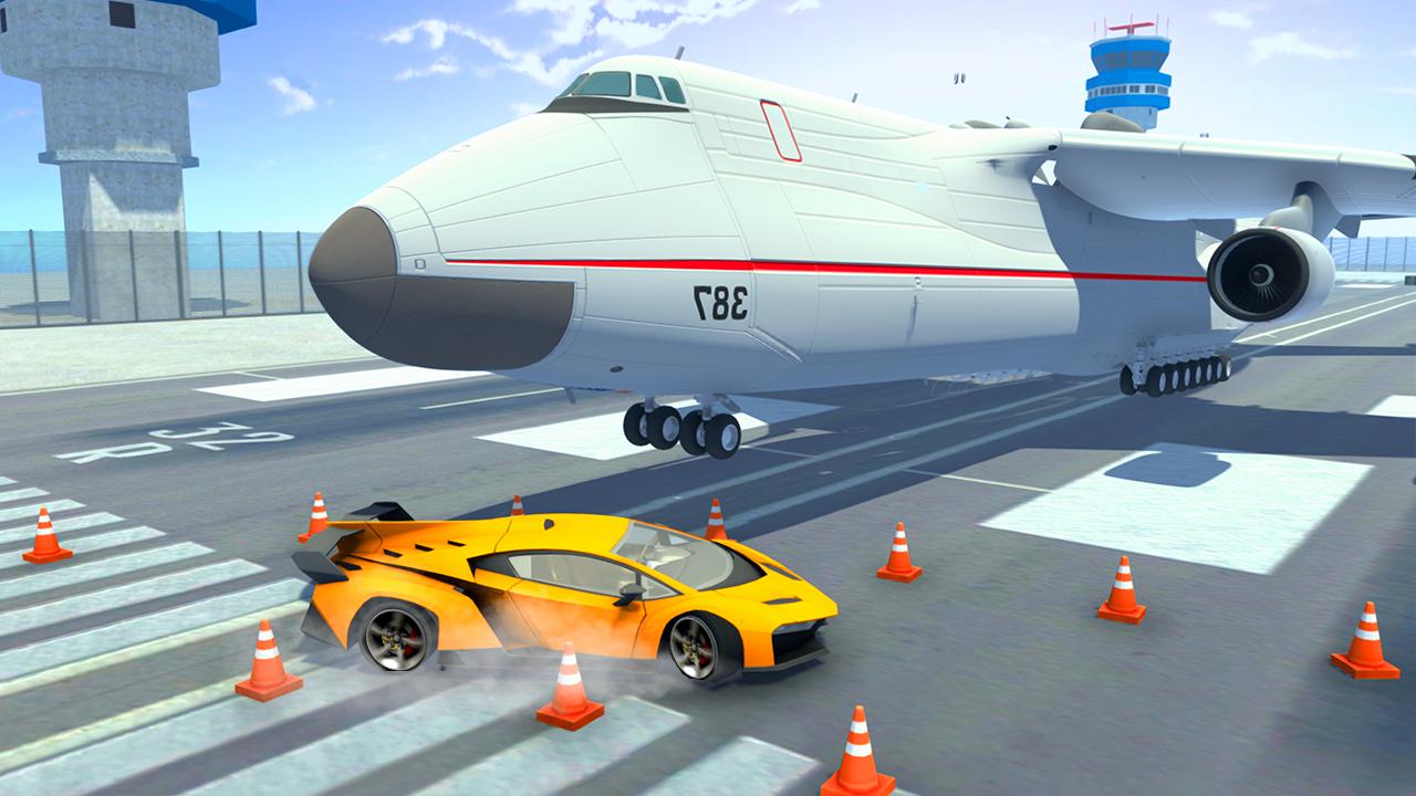 Sports Car Stunts Plane Transporter: Modern Supercar Adventure Game 3D ...