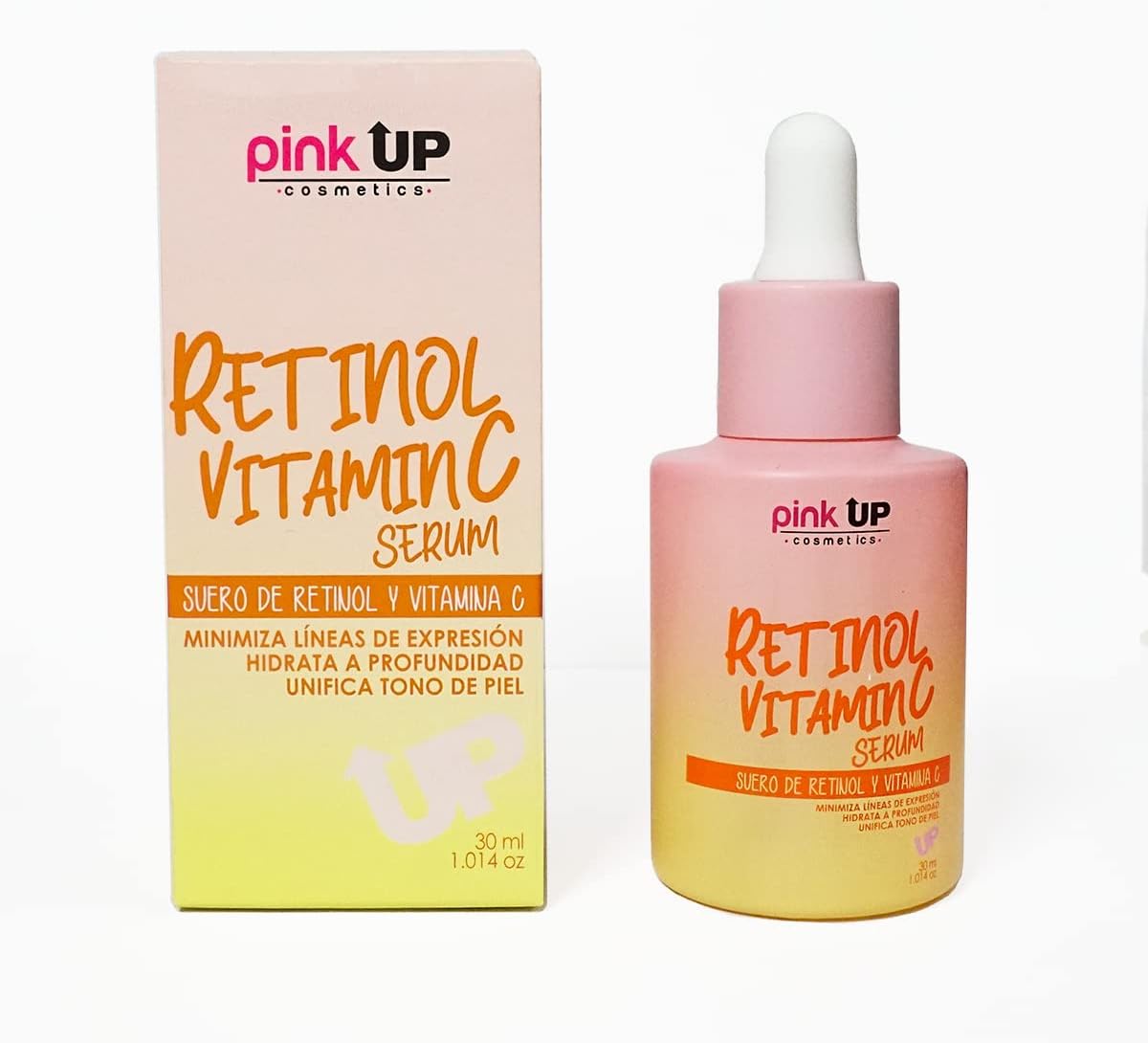 PINK UP, Retinol Vitamin C Serum, Suero de Retinol y Vitamina E, Reduce ...
