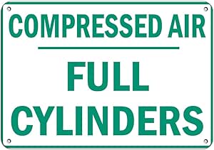 Amazon.com : Compressed Air Full Cylinders Hazard Sign Flammable Label ...