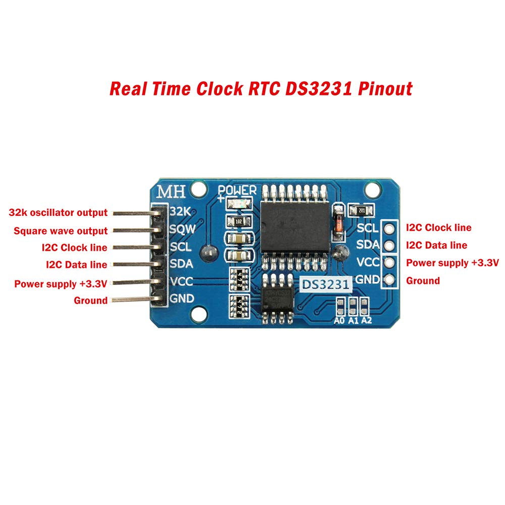 Buy WayinTop DS3231 AT24C32 IIC RTC Clock Module Real Time Clock Module with Coin Battery ...