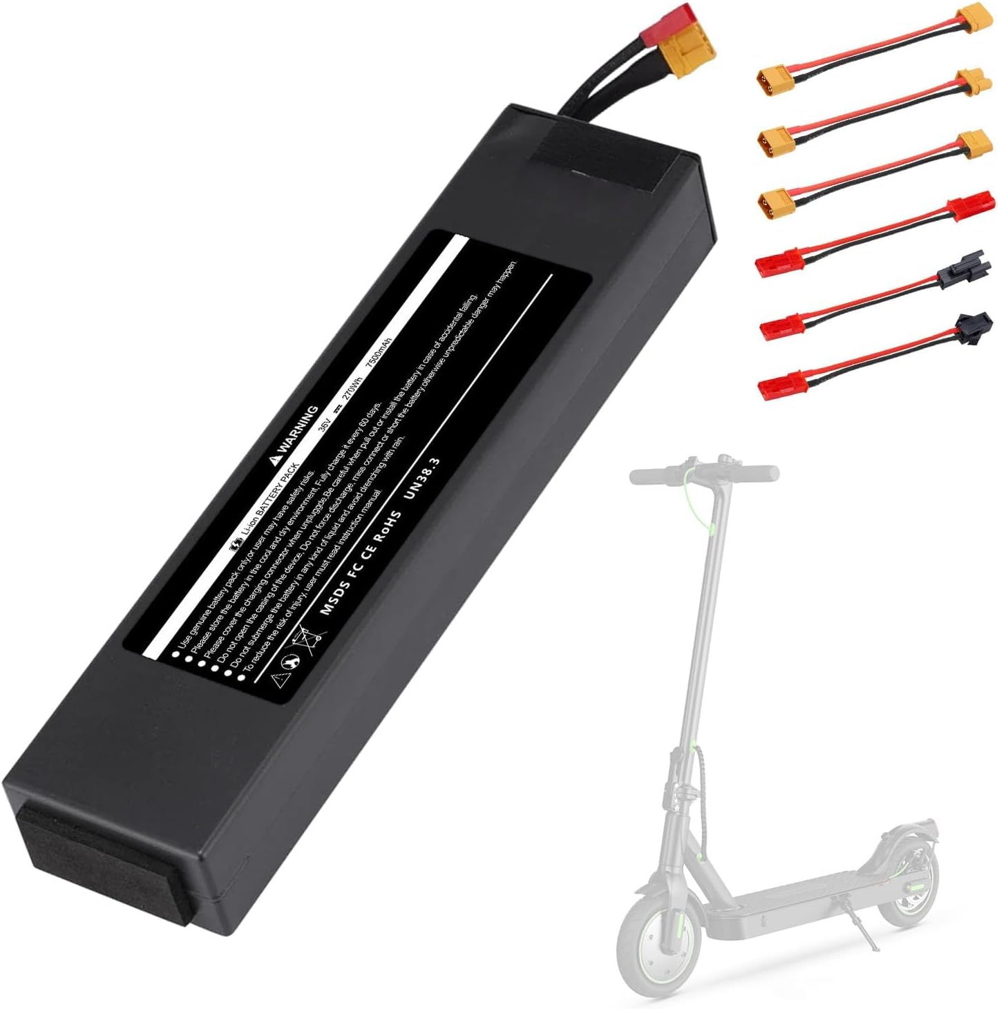 Amazon.com: 36V 7.5Ah E Scooter Battery Replacement Battery for ...