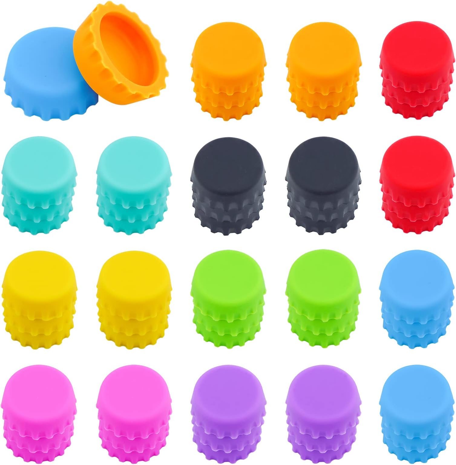 Amazon.com: LEEFONE 18 PCS Silicone Rubber Bottle Caps, Reusable Beer ...