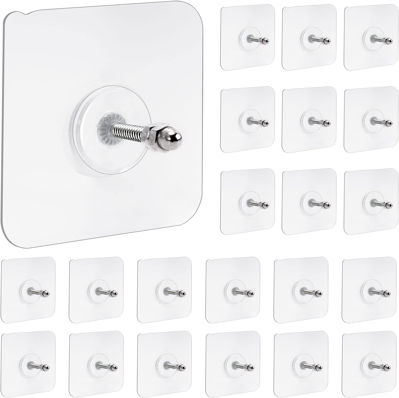 20pcs Adhesive Wall Mount Screw Hooks, Heavy Duty Adhesive Hooks ...