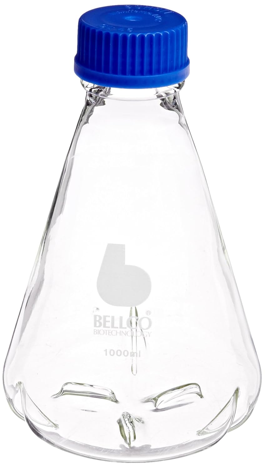 Bellco Glass 2545-01000 Borosilicate Glass Shake Flask with 6 Baffles ...