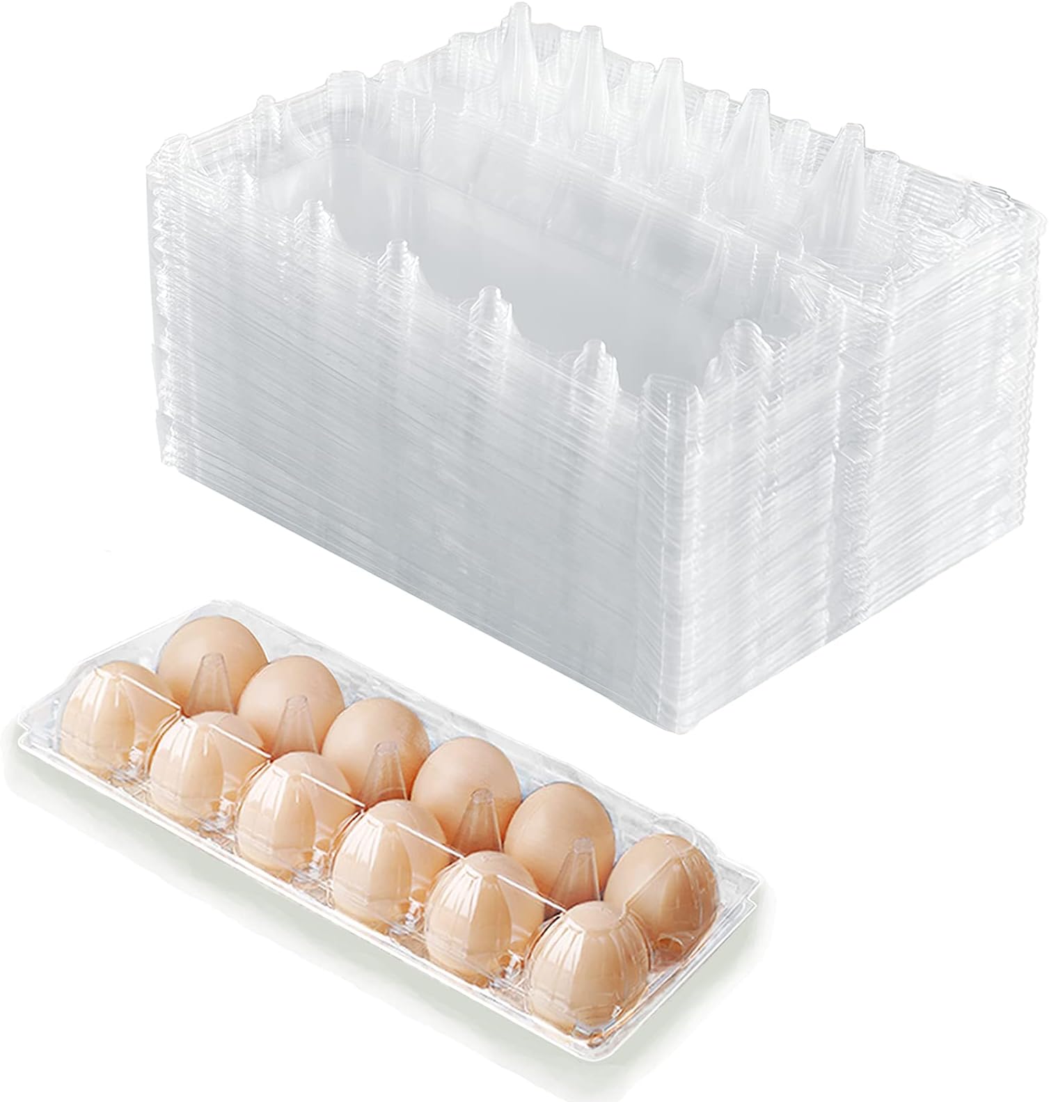 Amazon.com: DIRBUY 100PCS Plastic Egg Cartons Bulk 2x3 Egg Holders ...