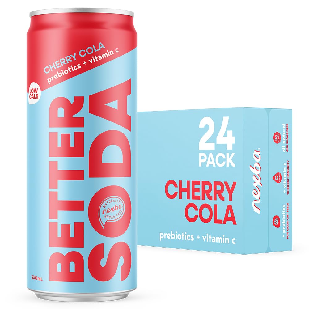 Nexba Better Soda – Cherry Cola – All Natural Sugar Free – 24 x 330mL ...
