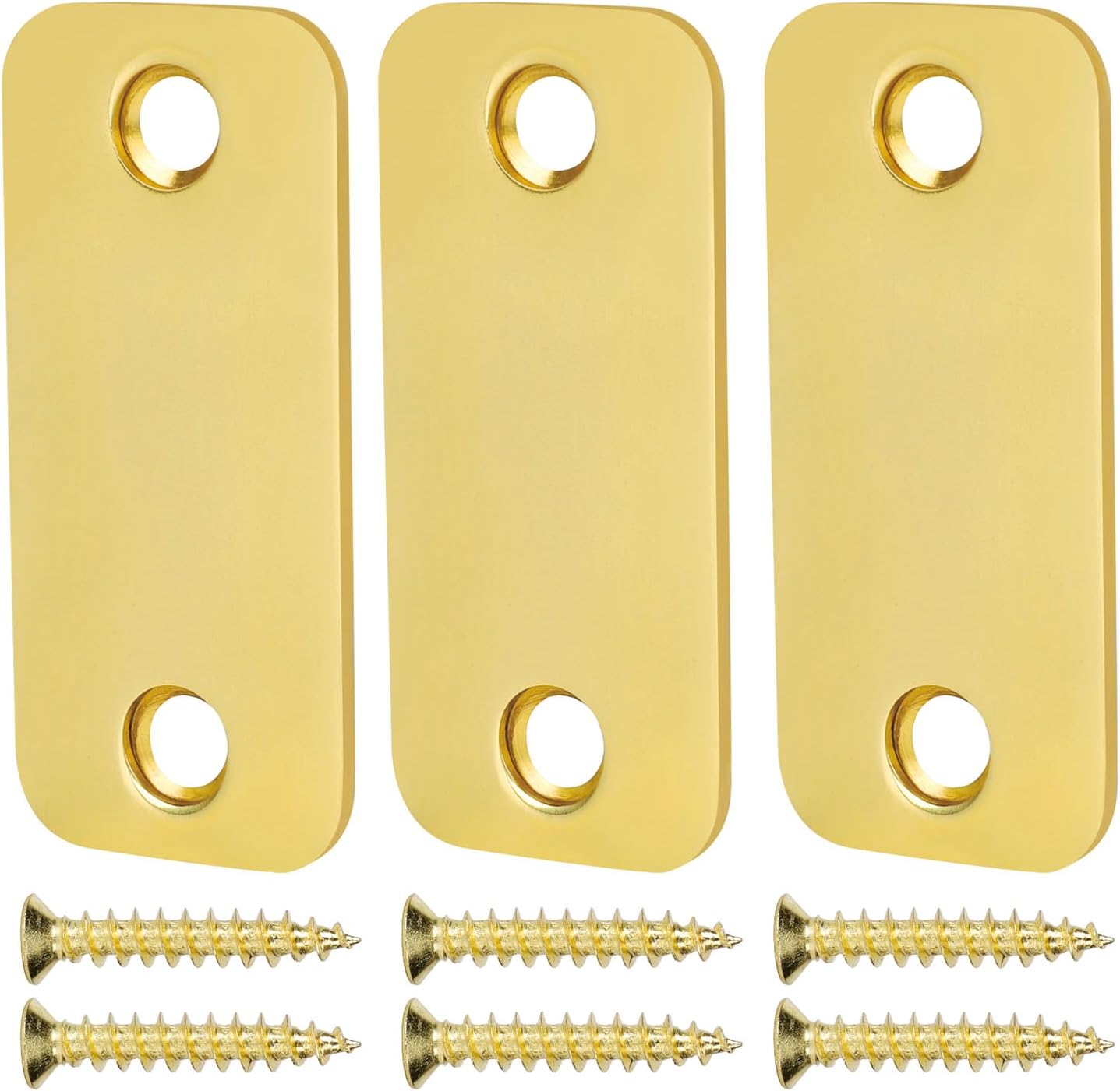 Siwil Brass Door Filler Plate 1" x 2-1/4" with Round Corner, Door Edge ...
