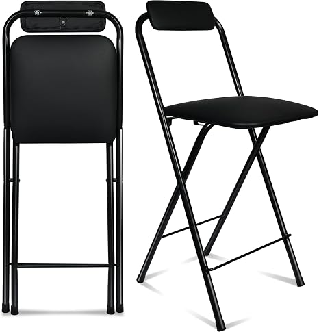 Amazon.com: FATOLRD Folding Bar Stool with Back, 1 pcs Tall Foldable ...