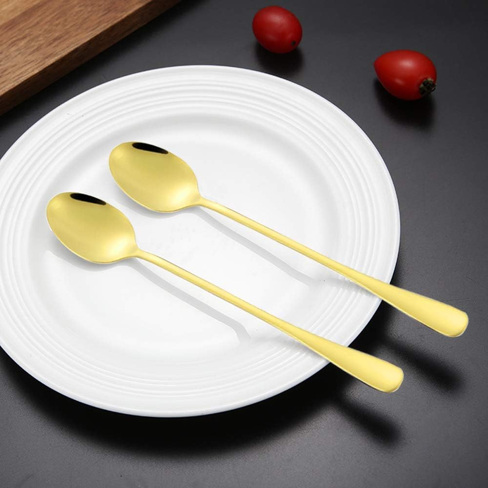 Long Handle Stirring Spoon, Set of 10 Stainless Steel Mixing Spoon for ...