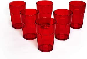 Omada Design Set of 6 Glass or Long Drink Plastic Cups, 14,95 OZ, 4,91 ...