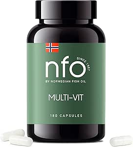 NFO Multi-VIT Energy [180 Capsules] Norwegian Natural high-dose Complex ...