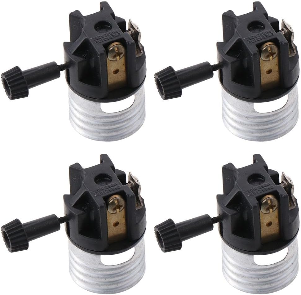 Urjumpea 4 Pack Lamp Socket Replacement UL Listed E26 Turn Switch Knob ...