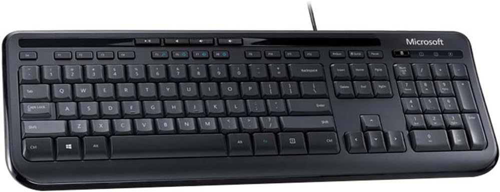Amazon.com: Microsoft Wired Keyboard 600 (Black). Wired Keyboard for ...