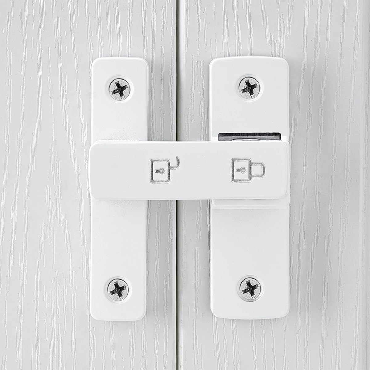 Snapklik.com : 3 Packs White Barn Door Latches,180 Degree Gate Lock ...