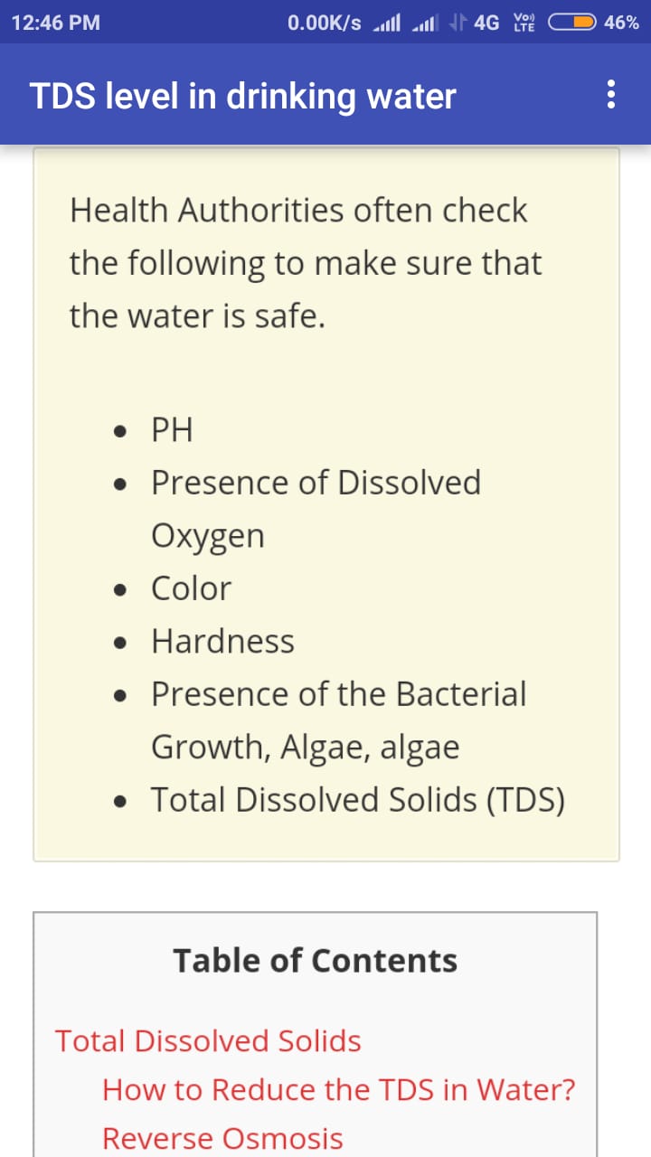 TDS level in drinking water - App on Amazon Appstore