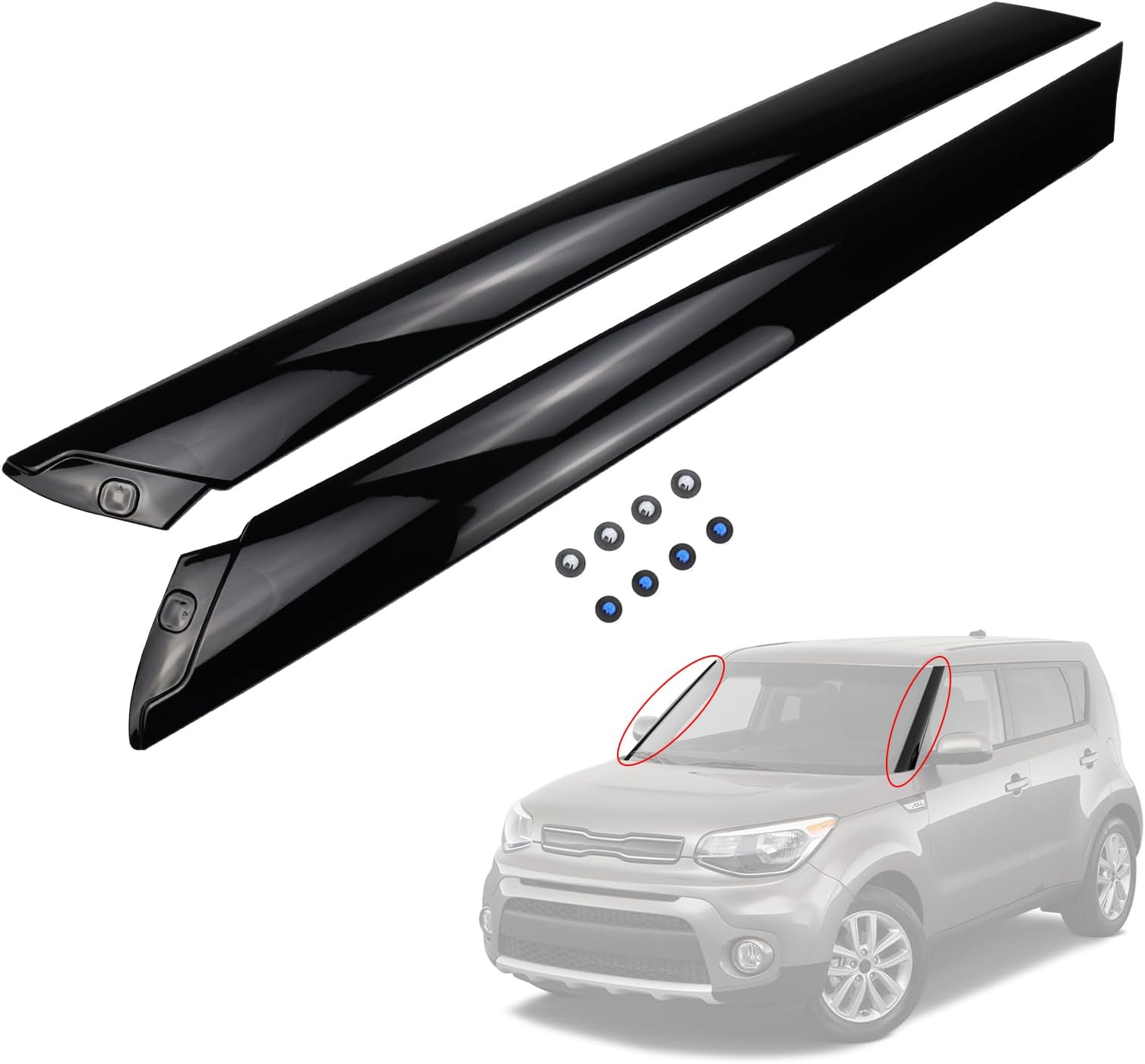 Amazon.com: Exterior Molding Pair Windshield Pillar Trim Front Right ...