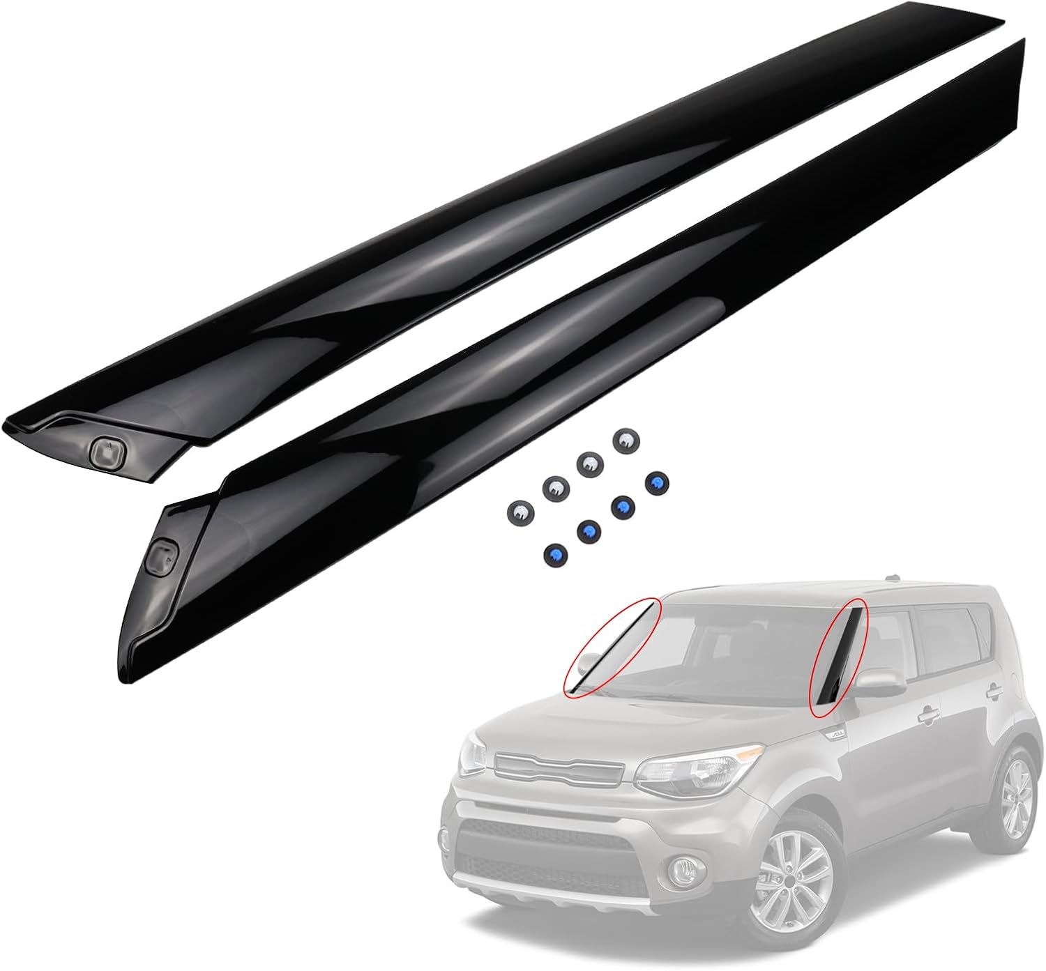 Amazon.com: Windshield Pillar Trim Exterior Molding Pair Front Right ...