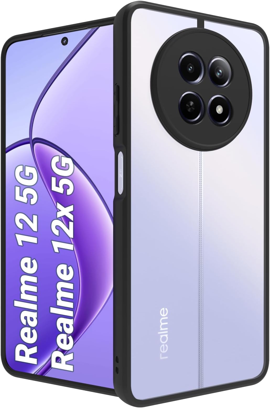 Spazy Case® Realme 12x 5G Back Cover | Transparent Crystal Clear Hard ...