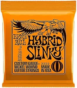 lifcasual Cuerdas para Guitarra eléctrica Ernie Ball 2222 Hybrid Slinky entorchadas en níquel, 9 ...