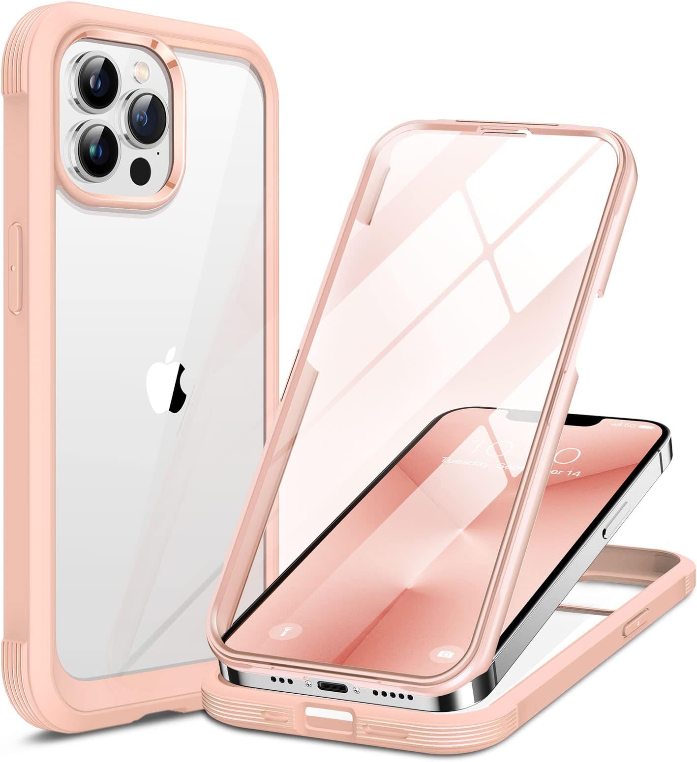 Amazon.com: Miracase for iPhone 15 Case Clear Full-Body Built-in Glass Screen Protector &Camera ...