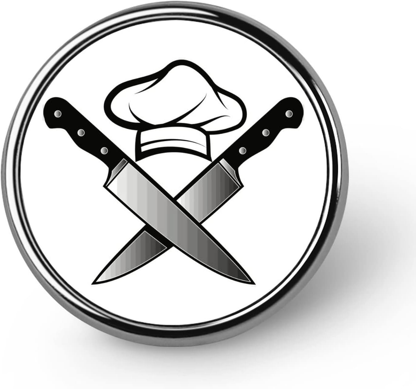 Amazon.com: Chef Hat Knives Funny Round Brooch Pin Lapel Tie Pin ...