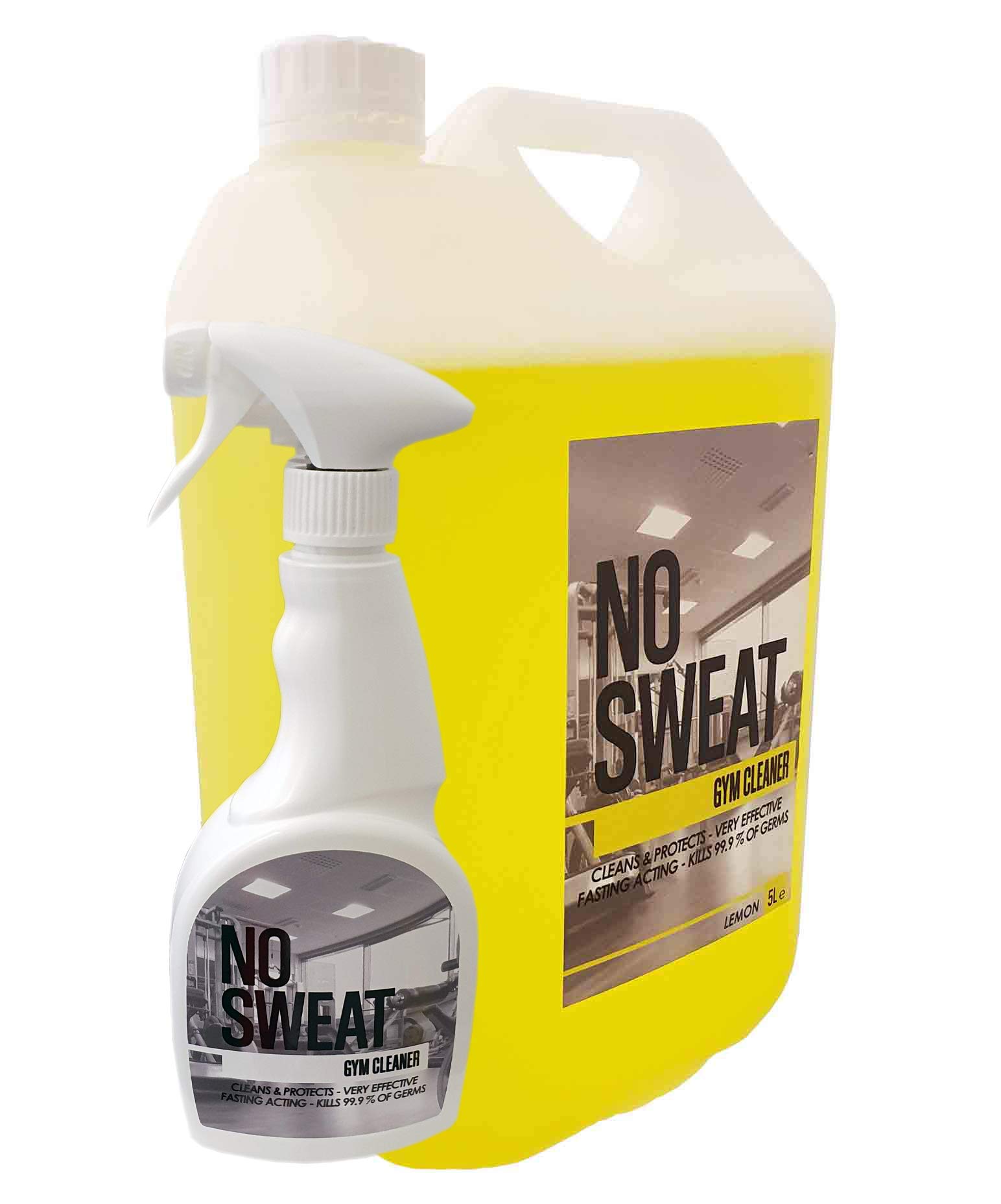 NO SWEAT Gym Equipment Cleaner Sweat Remover (5L) (Lemon with Spray ...