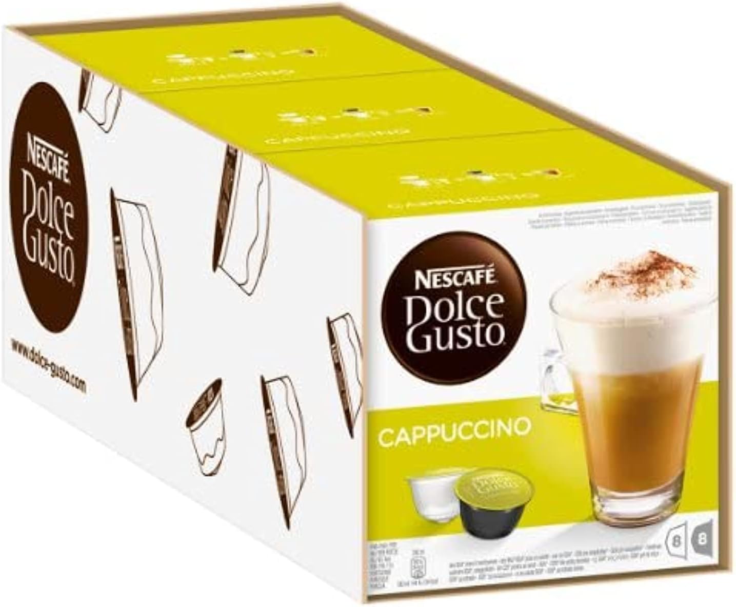 Nescafé Dolce Gusto Cappuccino - 48 Capsules (Pack of 3X16) : Amazon.fr ...
