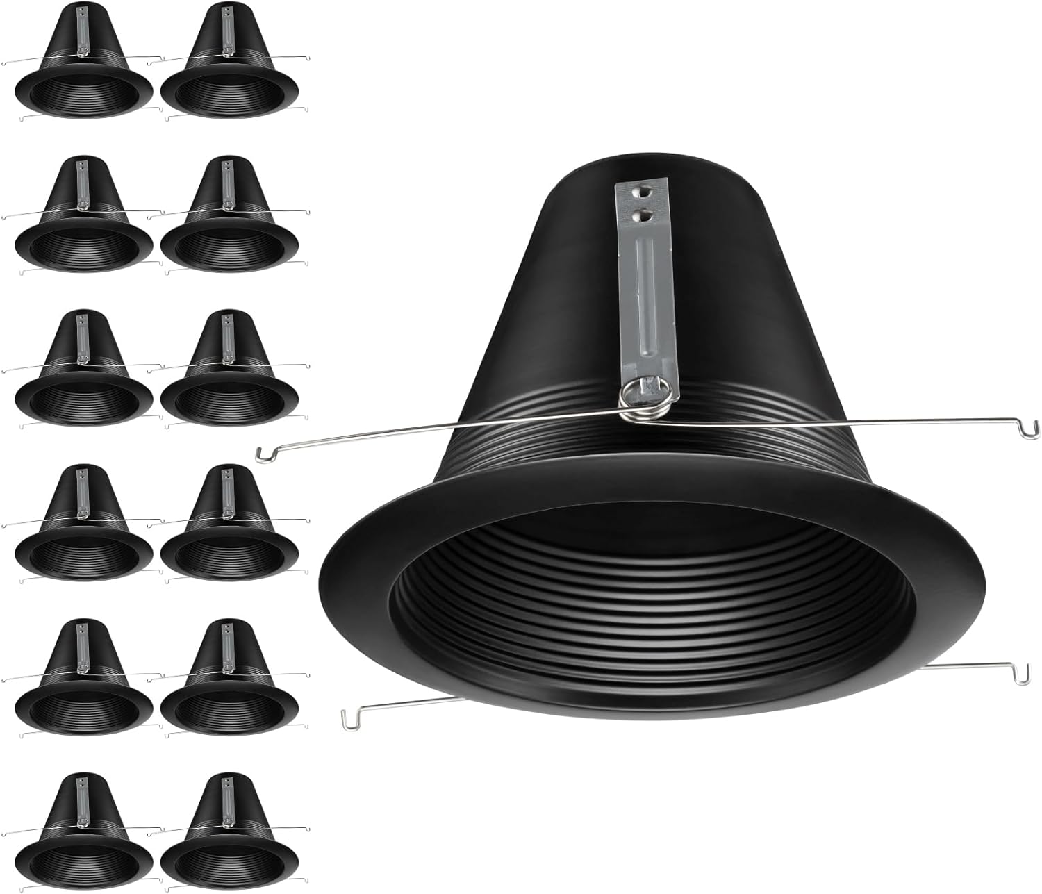 TORCHSTAR 12-Pack 6 Inch Recessed Can Light Trim, IC-Rated Anti-Glare 6 ...