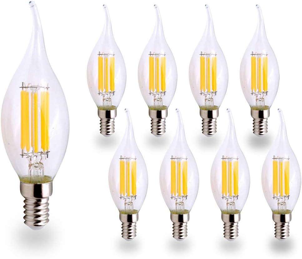 Amazon.com: JCKing (Pack of 8 AC 110V-130V 8W E14 Dimmable LED Filament ...