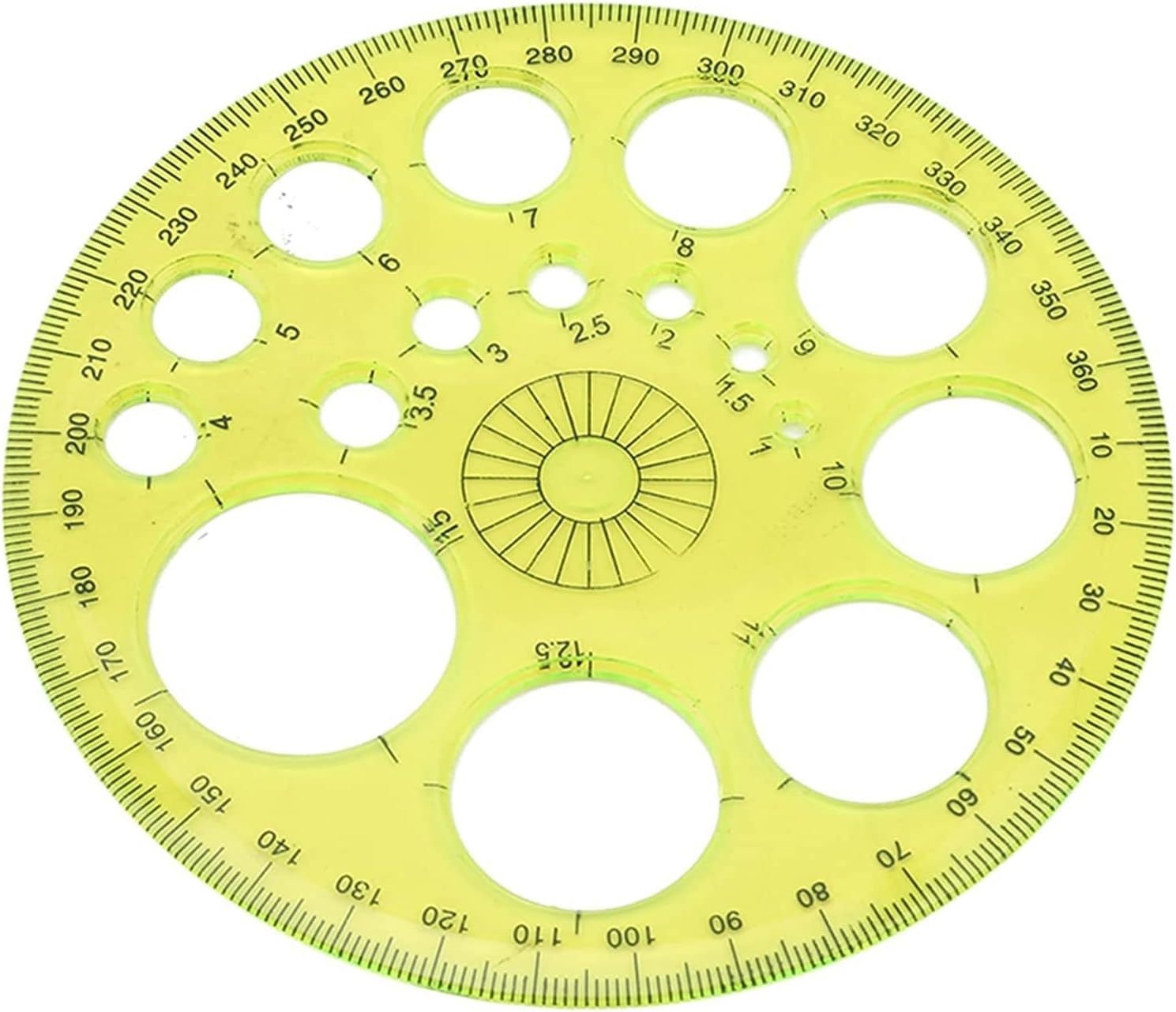 Amazon.com: Round Protractor Measuring Ruler 360 Degree Protractor and ...