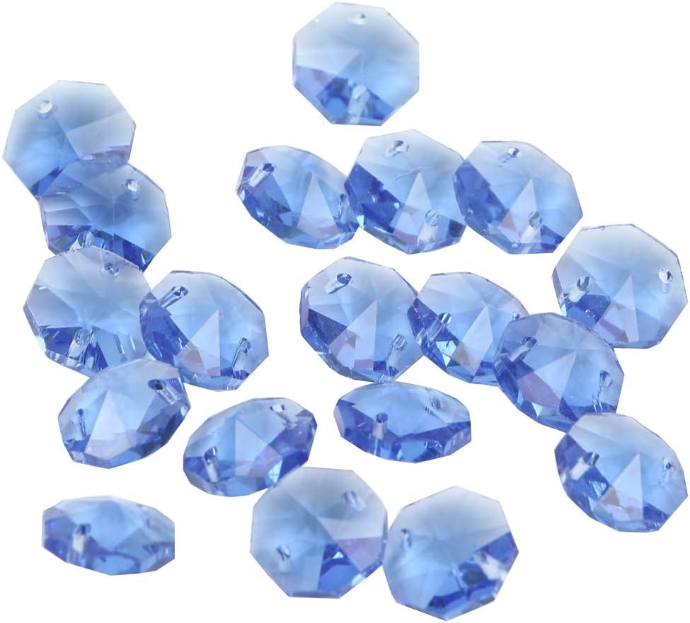 Amazon.com: 100pcs/lot Mixed Colors 14MM Glass Crystal Chandelier ...