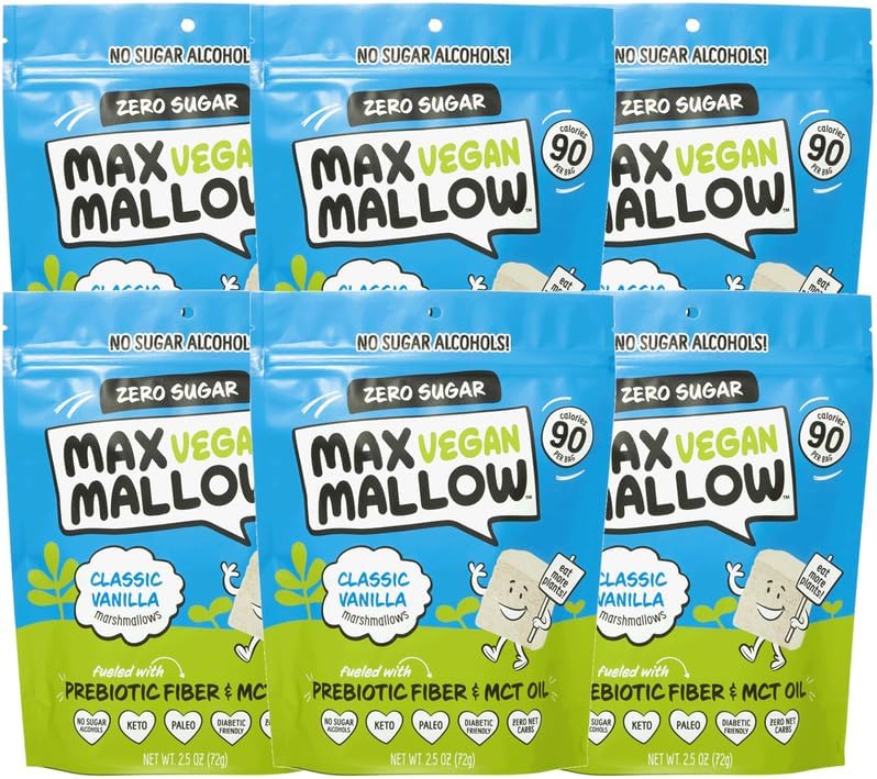 Amazon.com : Know Brainer Max Mallow Vegan Marshmallows - [6 Pack - 2.5 ...